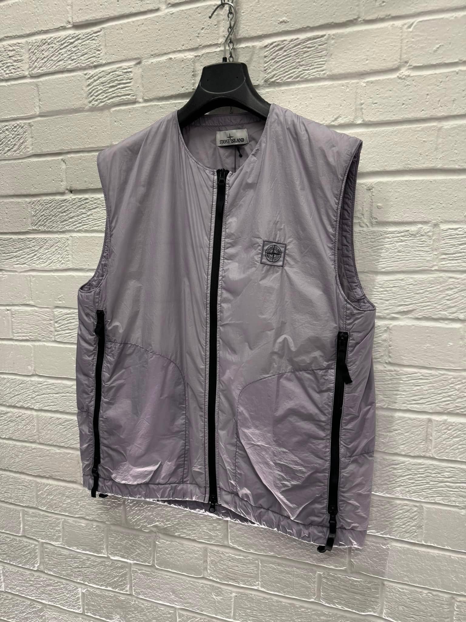 Stone Island G0725 Garment Dyed Micro Yarn With Primaloft Tc Vest In Colour Lavender Large 23 p2p Fivefinger Urbanwear Ltd